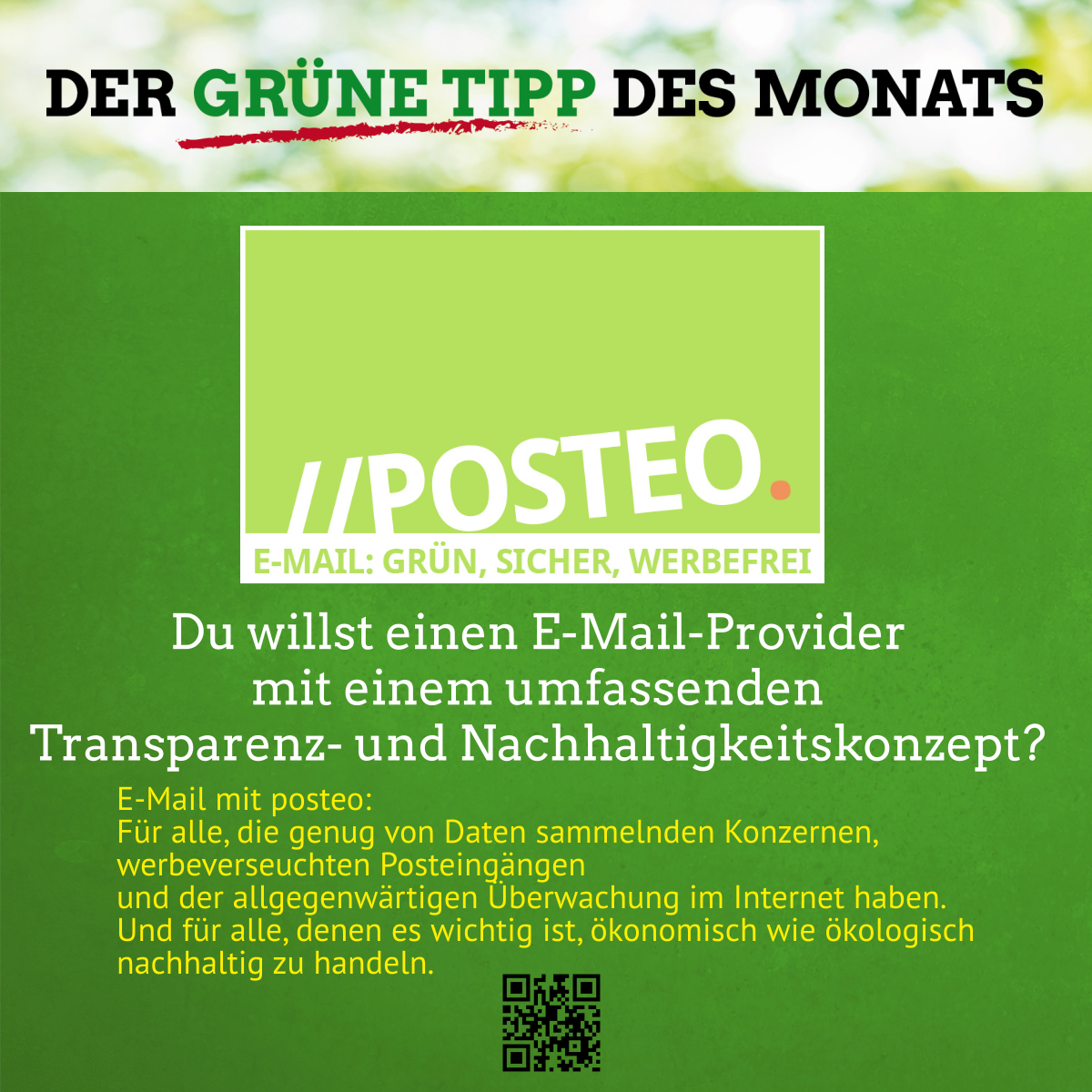 Der Tipp des Monats: Posteo - Email grün, sicher, werbefrei: E-Mail mit ...